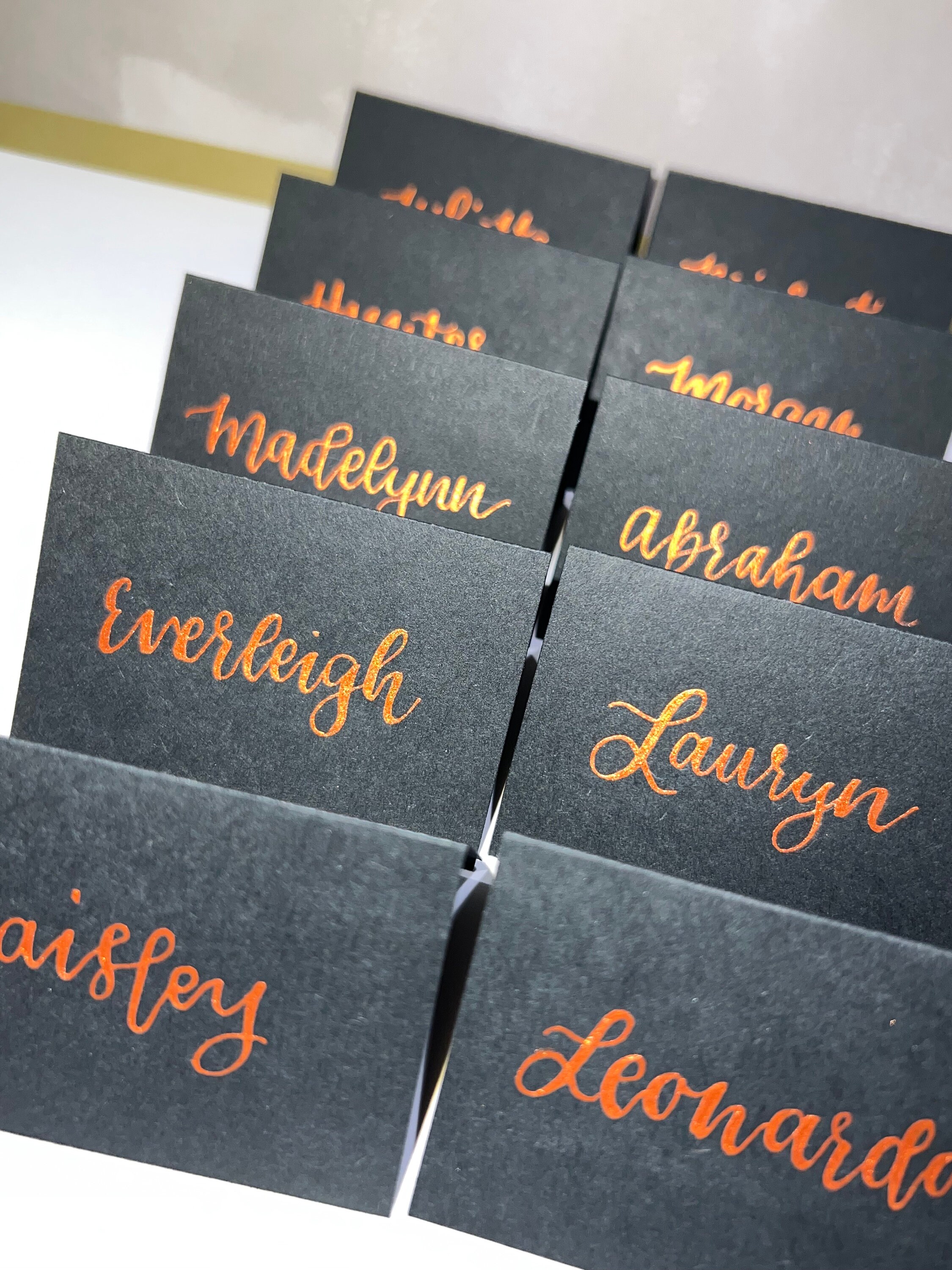 Handmade & Handlettered Place Cards | Calligraphy | Flat or Tented - Etsy
