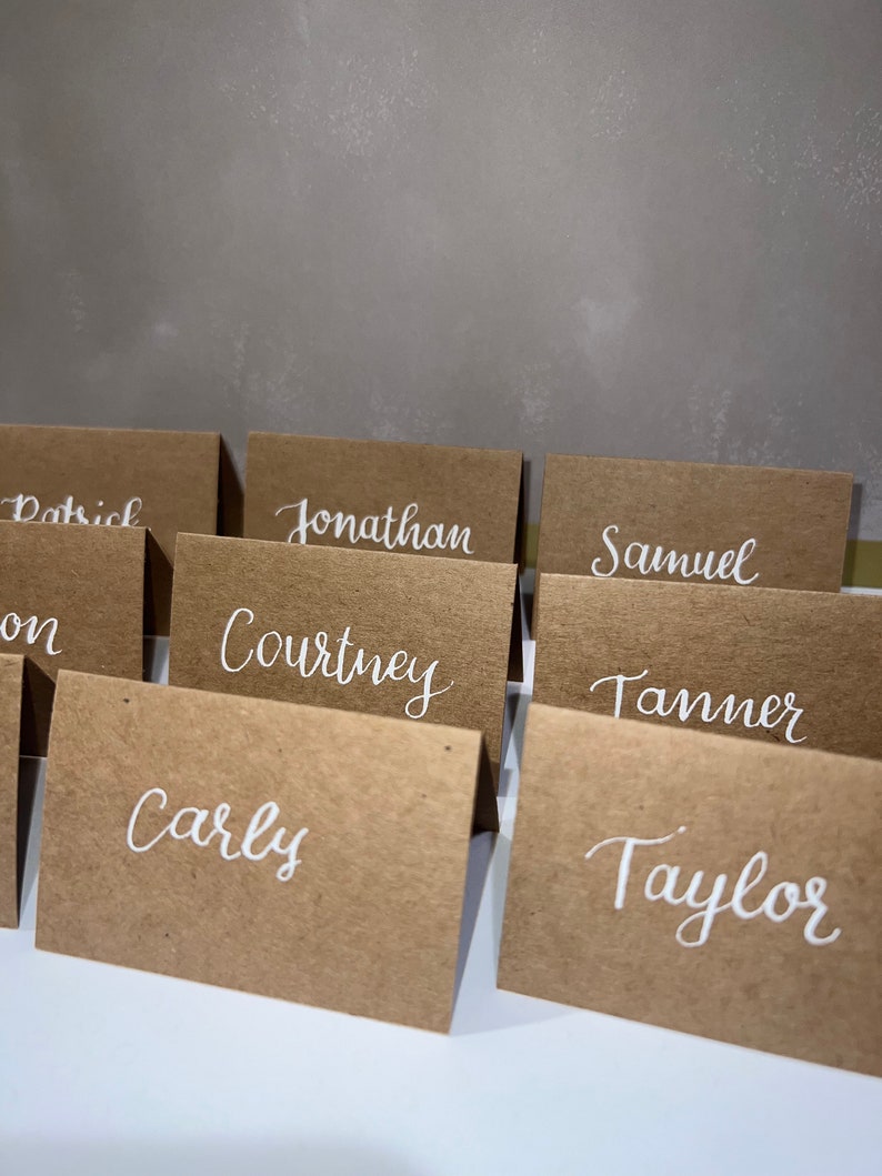Handmade & Handlettered Place Cards | Calligraphy | Flat or Tented - Etsy