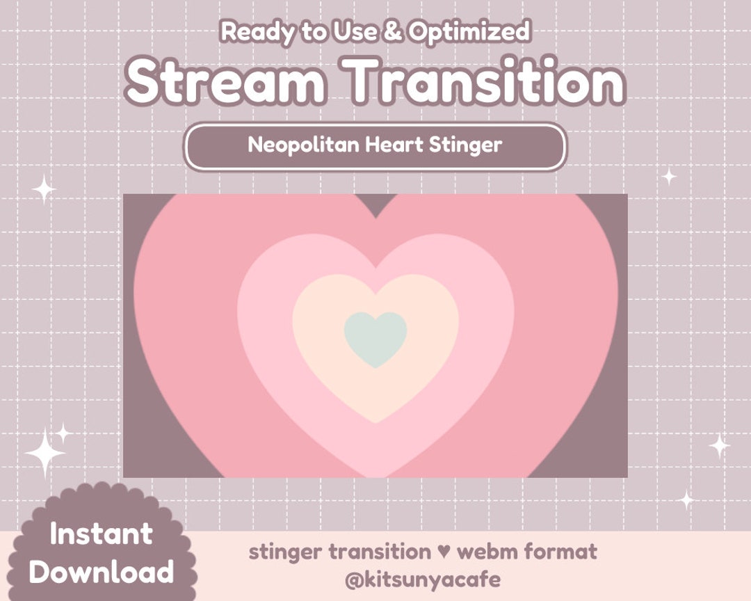ANIMATED Neapolitan Pink Heart Stinger Transition | Twitch Youtube ...