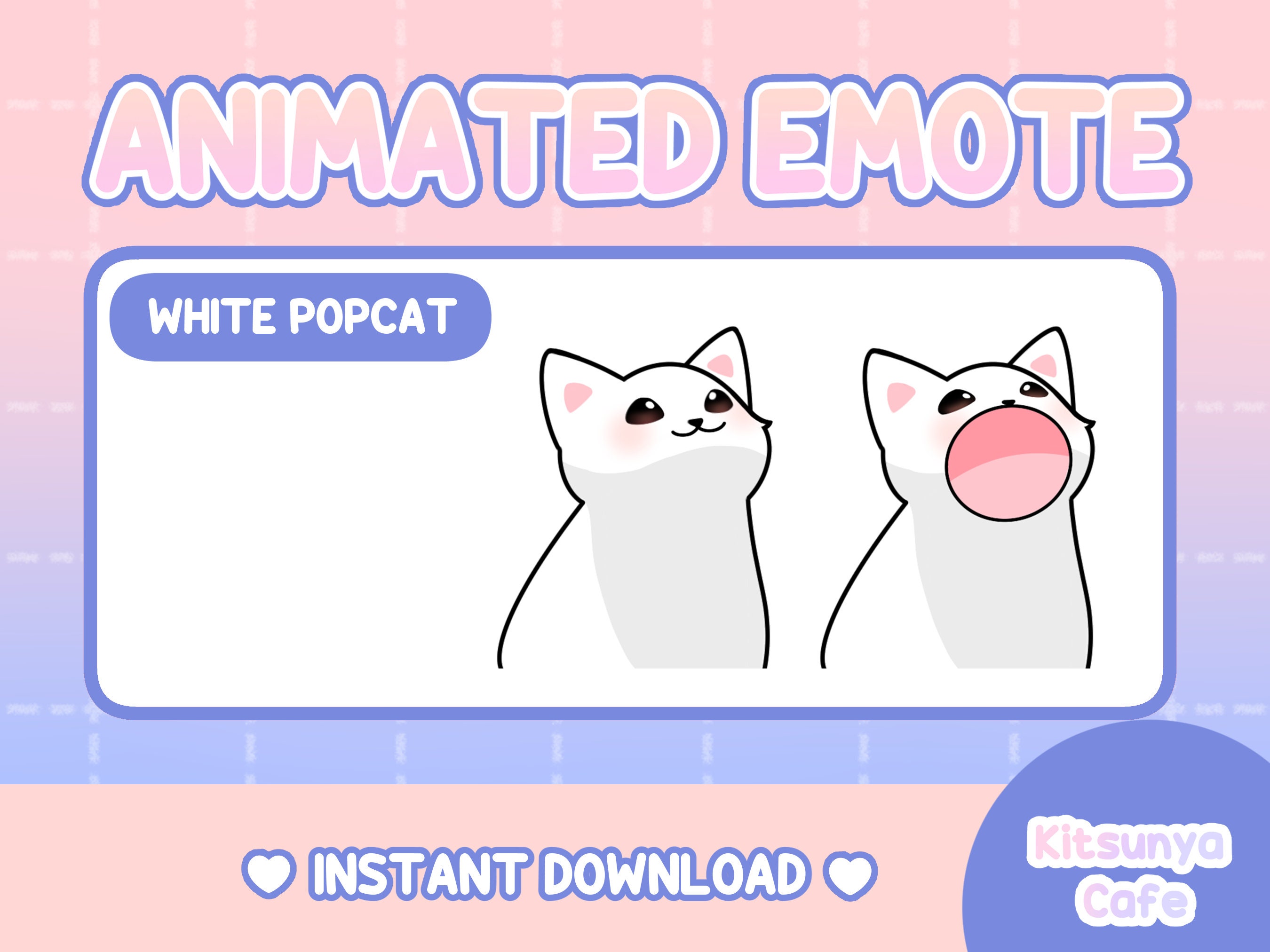 ANIMATED White Pop Cat Emote | Twitch Youtube Discord | Emotes Stream ...