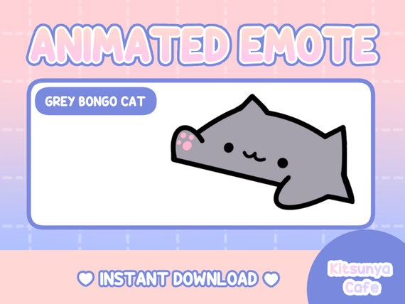 ANIMATED Grey Gray Bongo Cat Emote Twitch Youtube Discord - Etsy