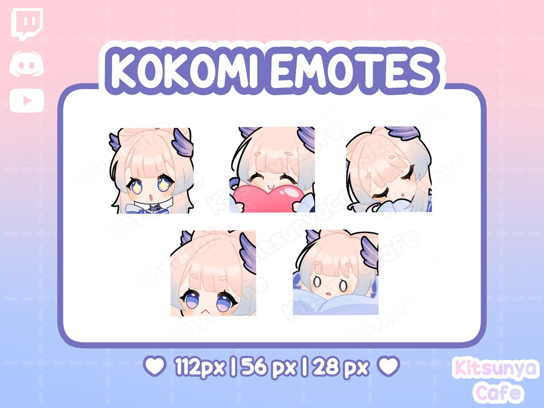 Sangonomiya Kokomi Genshin Impact Emotes Set of 5 Twitch, Discord ...