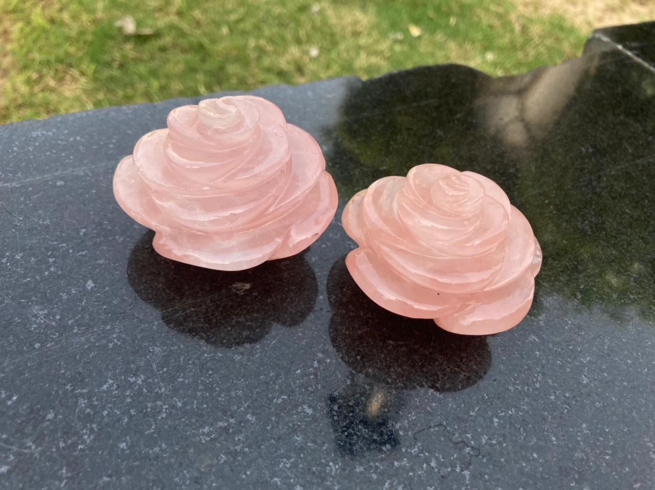 Rose quartz rose carving Rose quartz crystal carving | Etsy