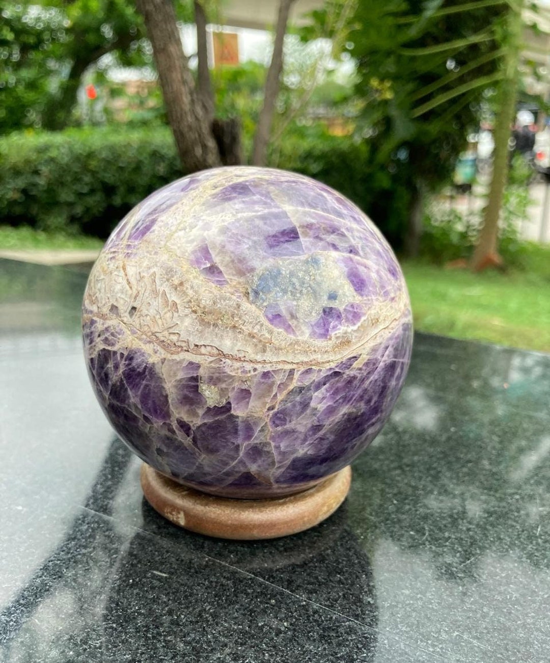 3.8" Big Rare Auralite23 Crystal Sphere, Natural Auralite23 Stone Ball ...