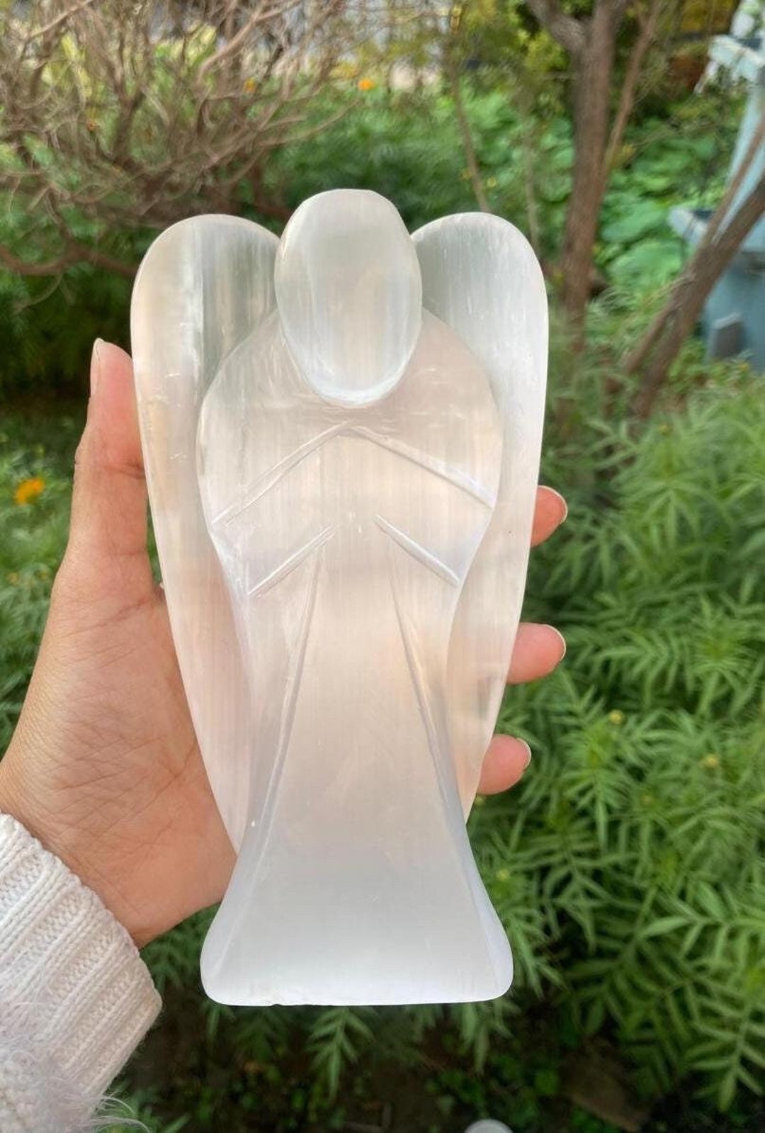 6.2" Big Selenite Angel, White Selenite Crystal Angel, Guardian Angel ...