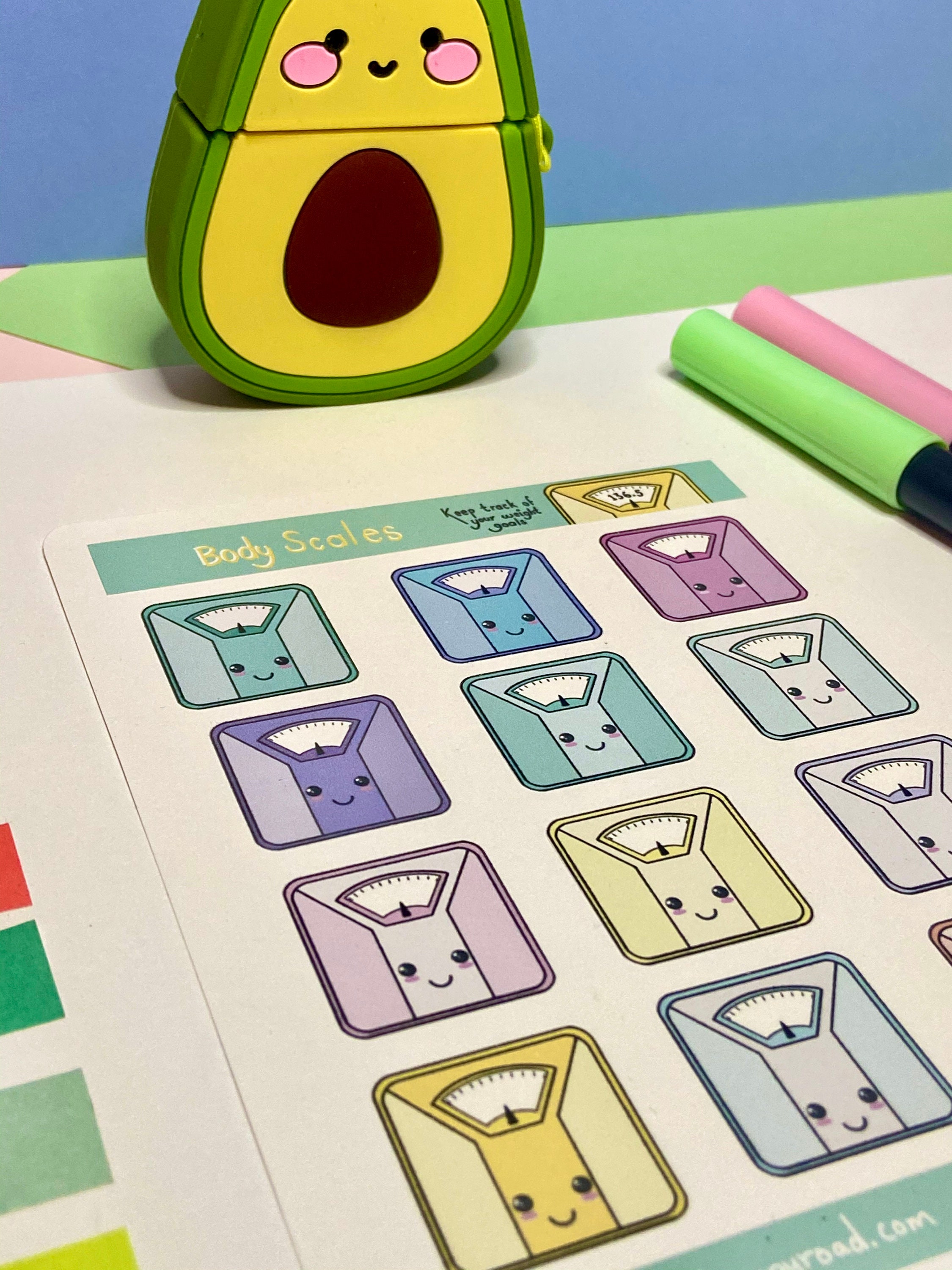 Weight Scale Tracker Planner Sticker, Bujo Stickers, Planner Stickers ...