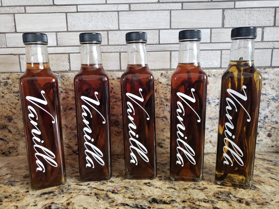 Custom Vinyl Stickers: Vanilla Extract Bottle, Water Bottle ...