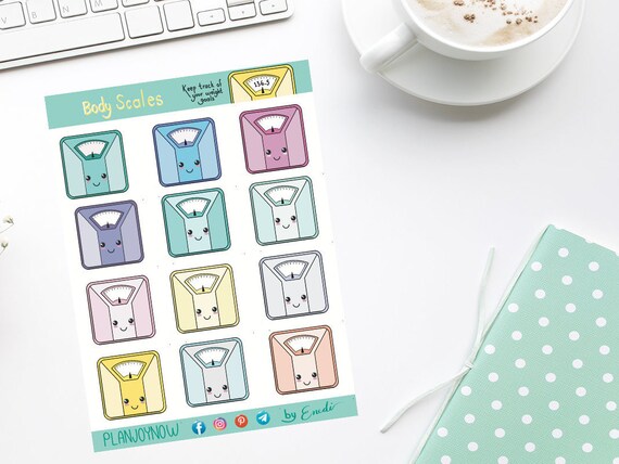 Weight Scale Tracker Planner Sticker Bujo Stickers Planner | Etsy