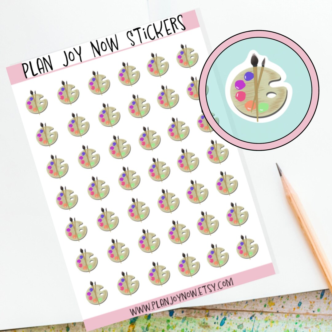 Art Pallet Sticker, Art Stickers, Planner Stickers,bullet Journaling ...