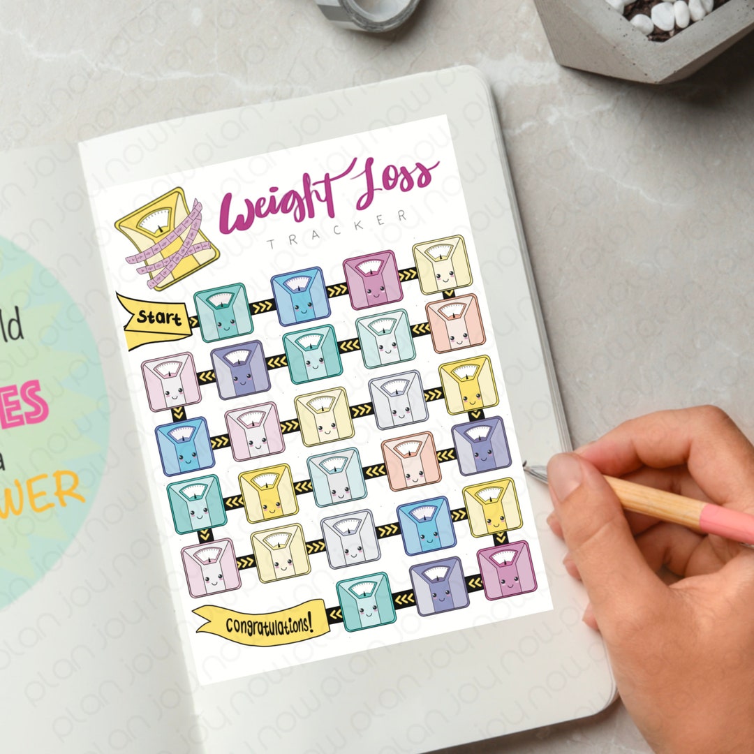 Weight Loss Tracker Planner Stickers, Bujo Stickers, Planner Stickers ...