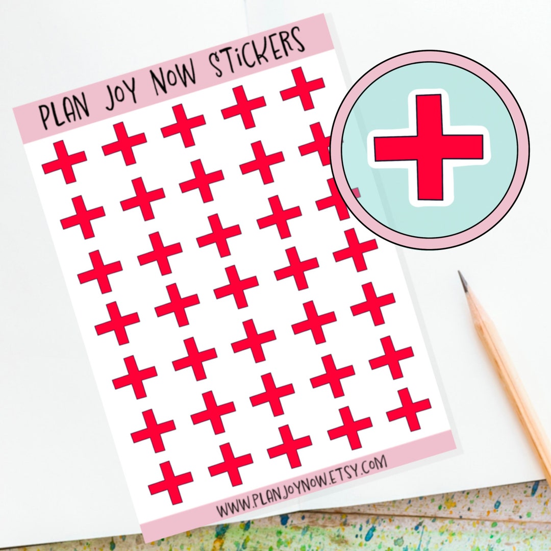Medical Cross Sticker, First Aid Cross Sticker, Planner Stickers,bullet ...