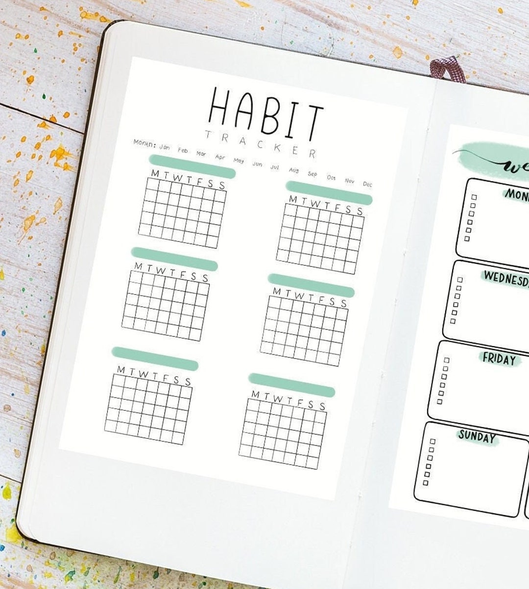 Habit Tracker Planner Stickers, Bujo Stickers, Planner Stickers, Bullet ...