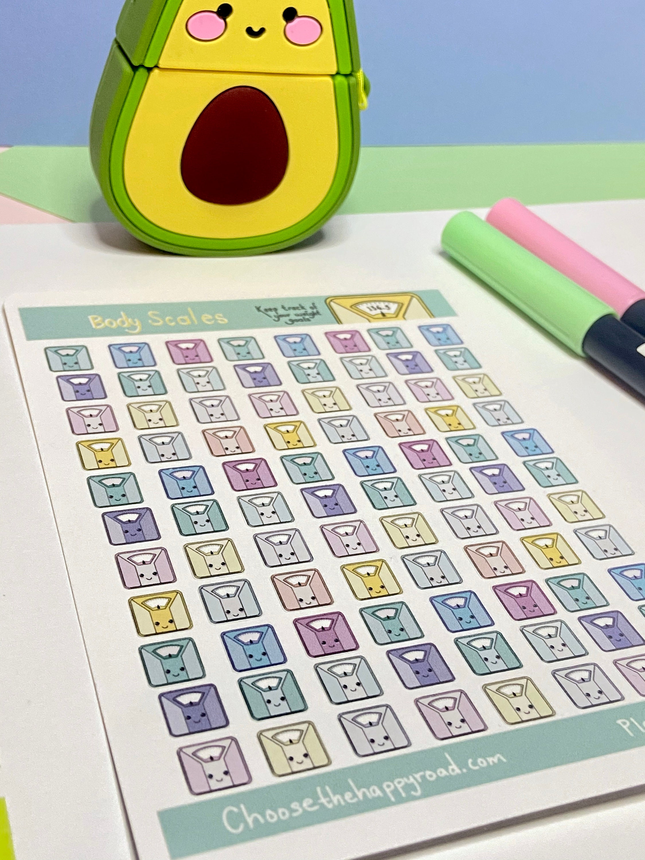 Mini Weight Scale Tracker planner stickers bujo stickers | Etsy