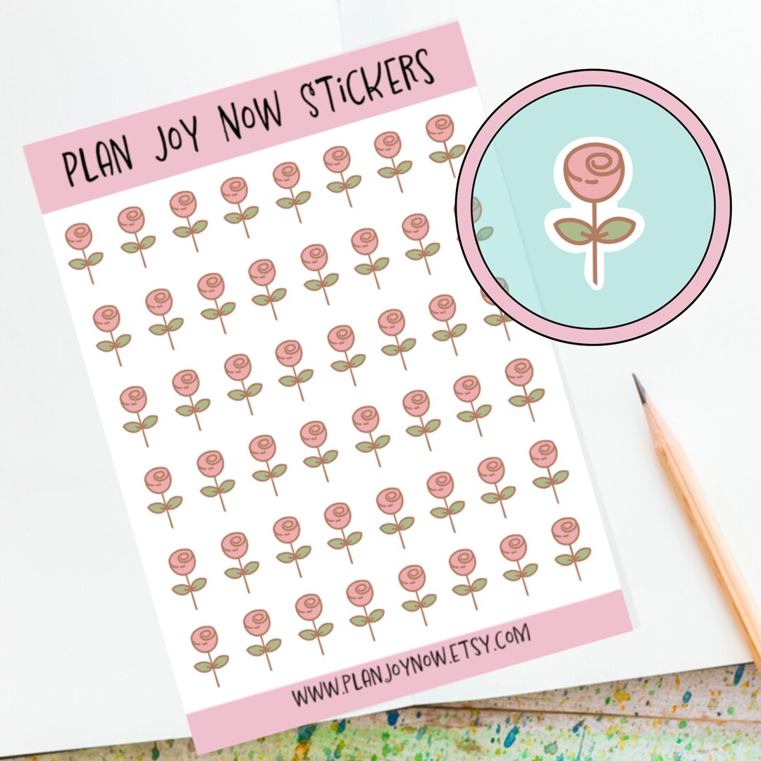 Roses Stickers, Floral Sticker Sheet,planner Stickers,bullet Journaling ...