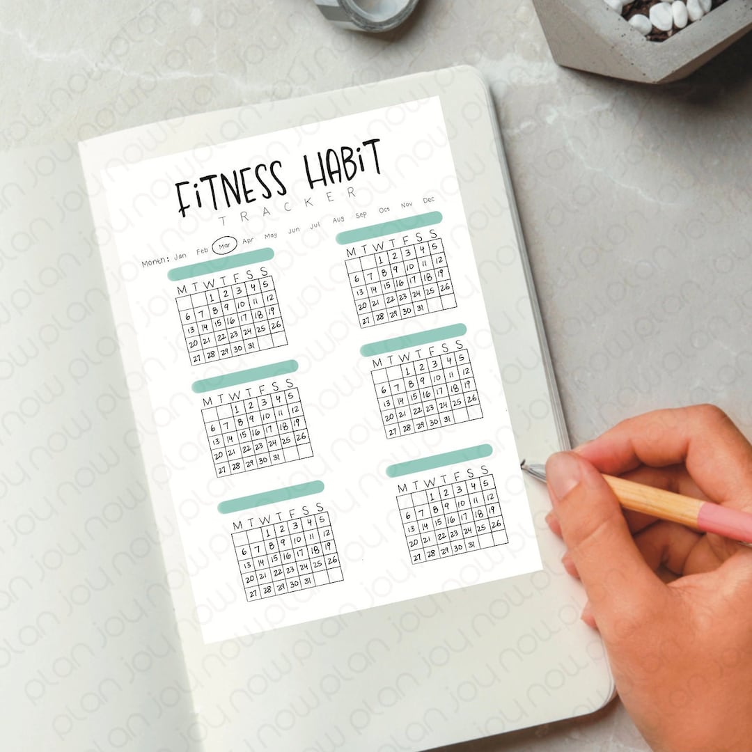 Fitness Habit Tracker, Dated Habit Tracker Planner Stickers, Bujo ...