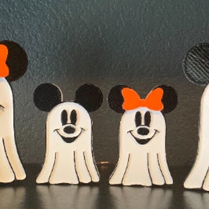 Ghost Mickey and Minnie Halloween Decoration - Etsy