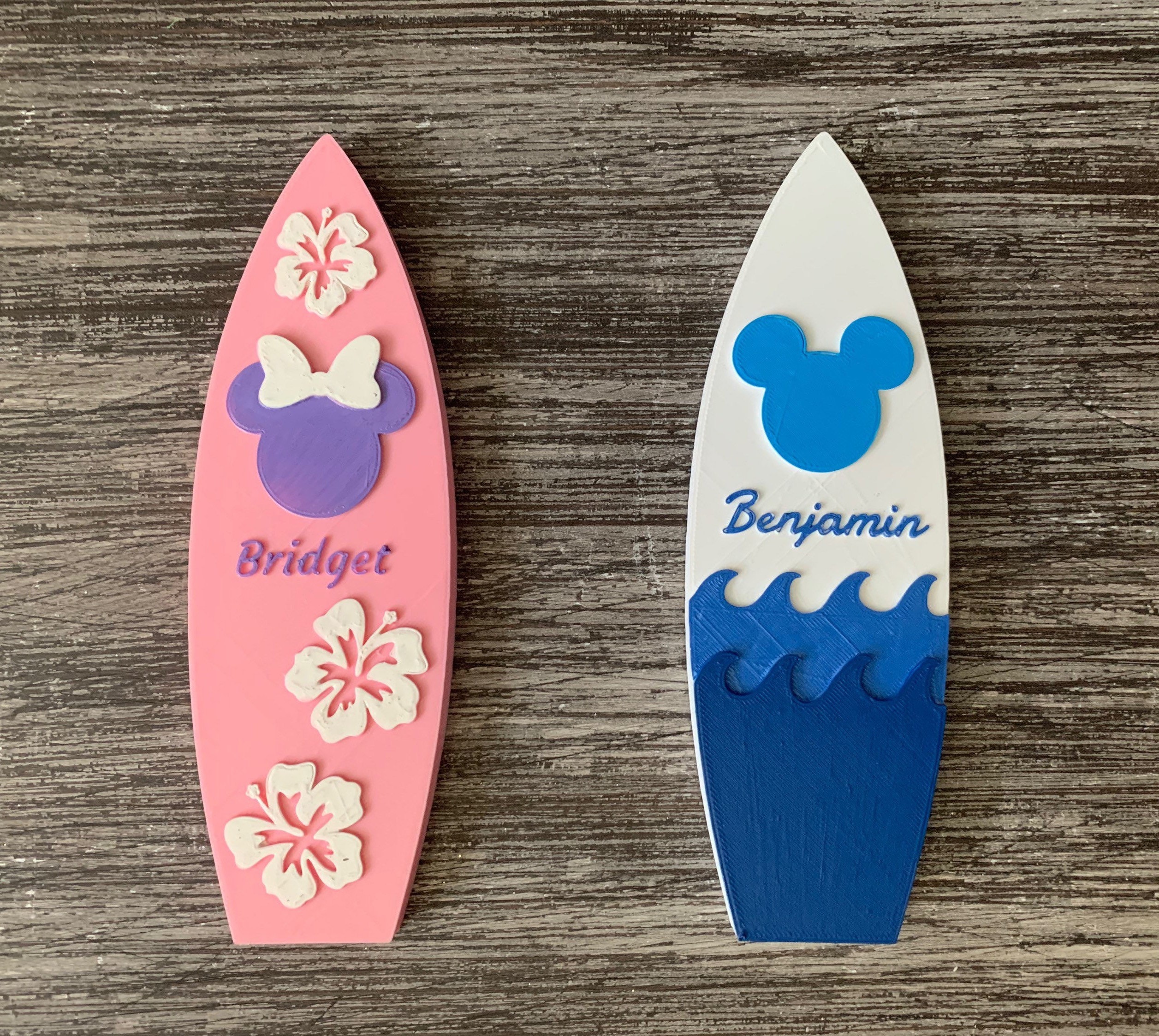 Personalized Mickey and Minnie Surfboard Decoration | Personalized ...