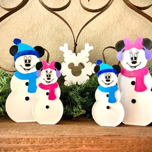 Christmas Snowman Mickey and Minnie Inspired Decoration | Winter ...
