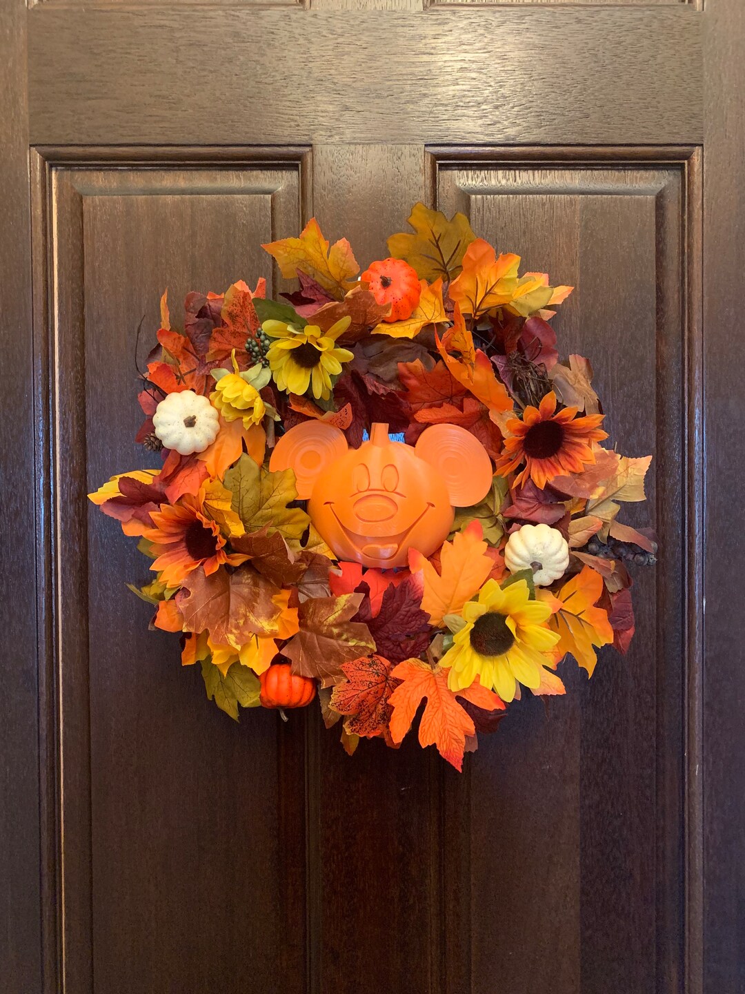 Light up Pumpkin Mickey Wreath With Remote | Disney Inspired Fall ...