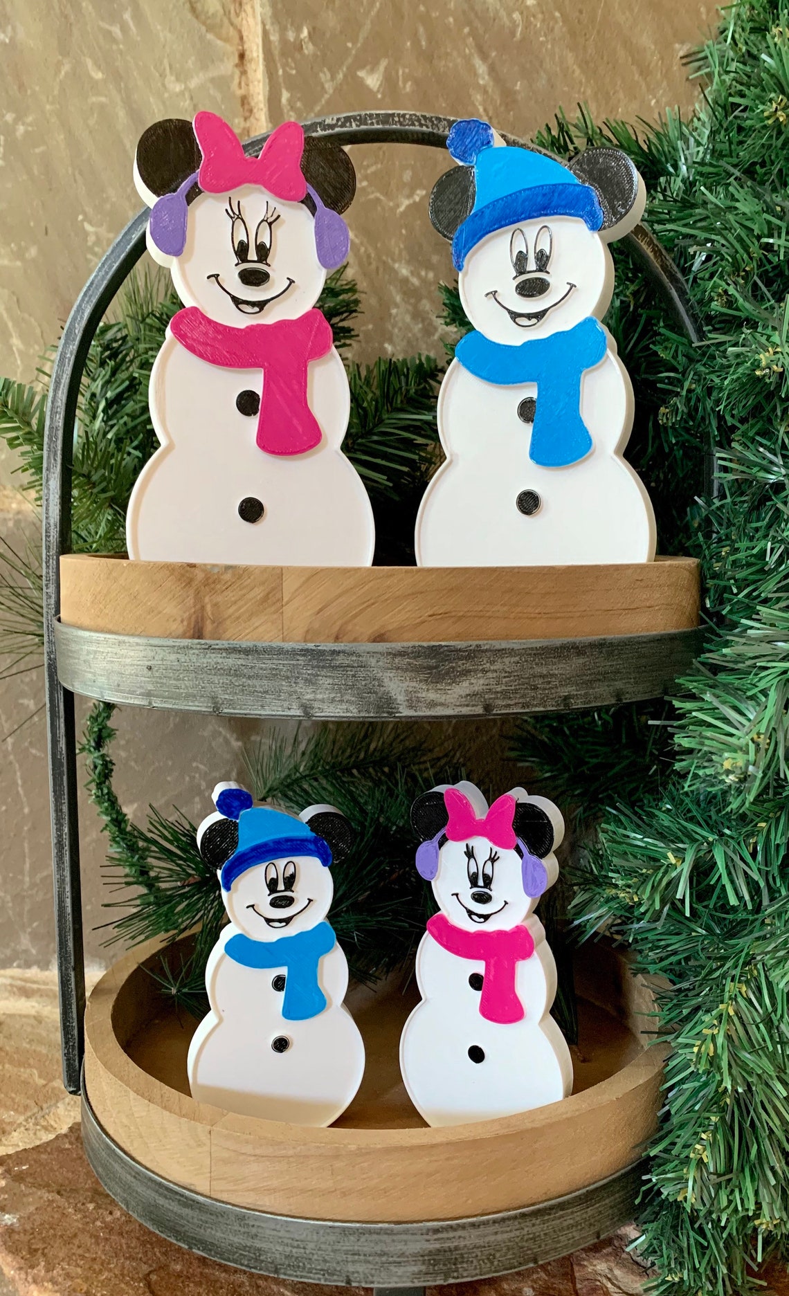 Christmas Snowman Mickey and Minnie Inspired Decoration - Etsy