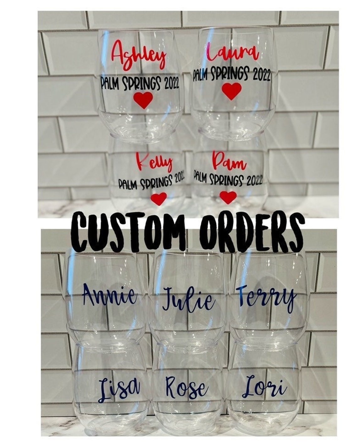 Custom Acrylic Wine Glasses Plastic Wine Glasses Etsy 0113