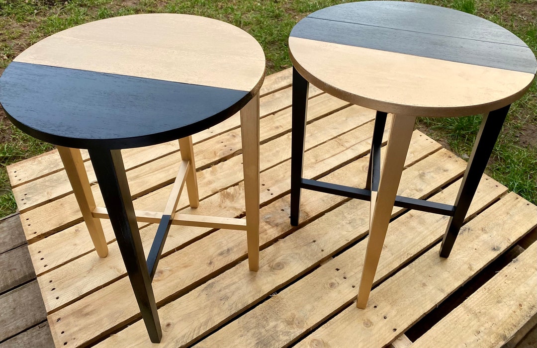 Side Tables C1960’s. Upcycled to a Modern/retro Look. Metallic Gold and ...