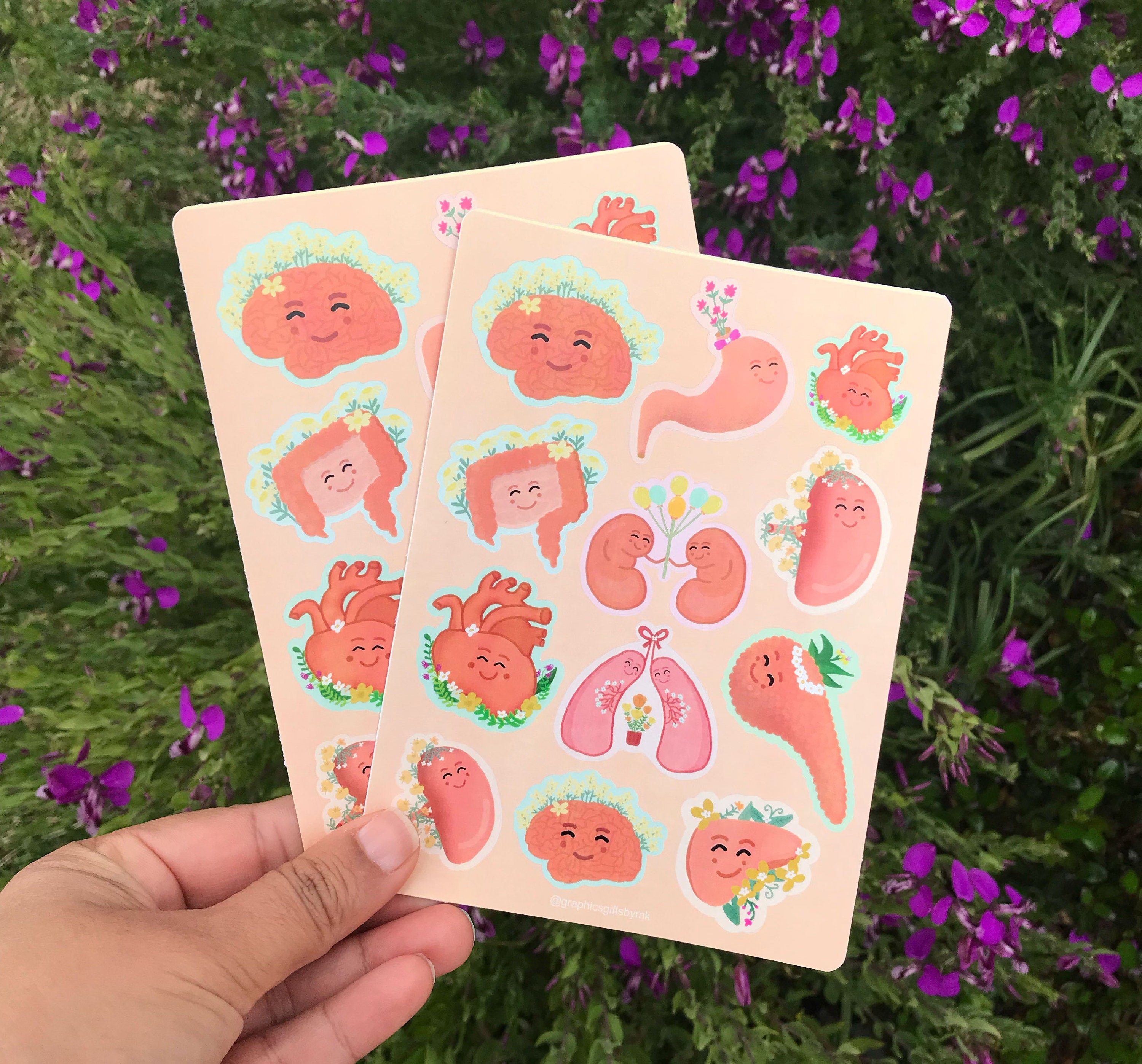 Cute Body Organ Stickers Sheets | Glossy Stickers | Scrapbook Stickers ...