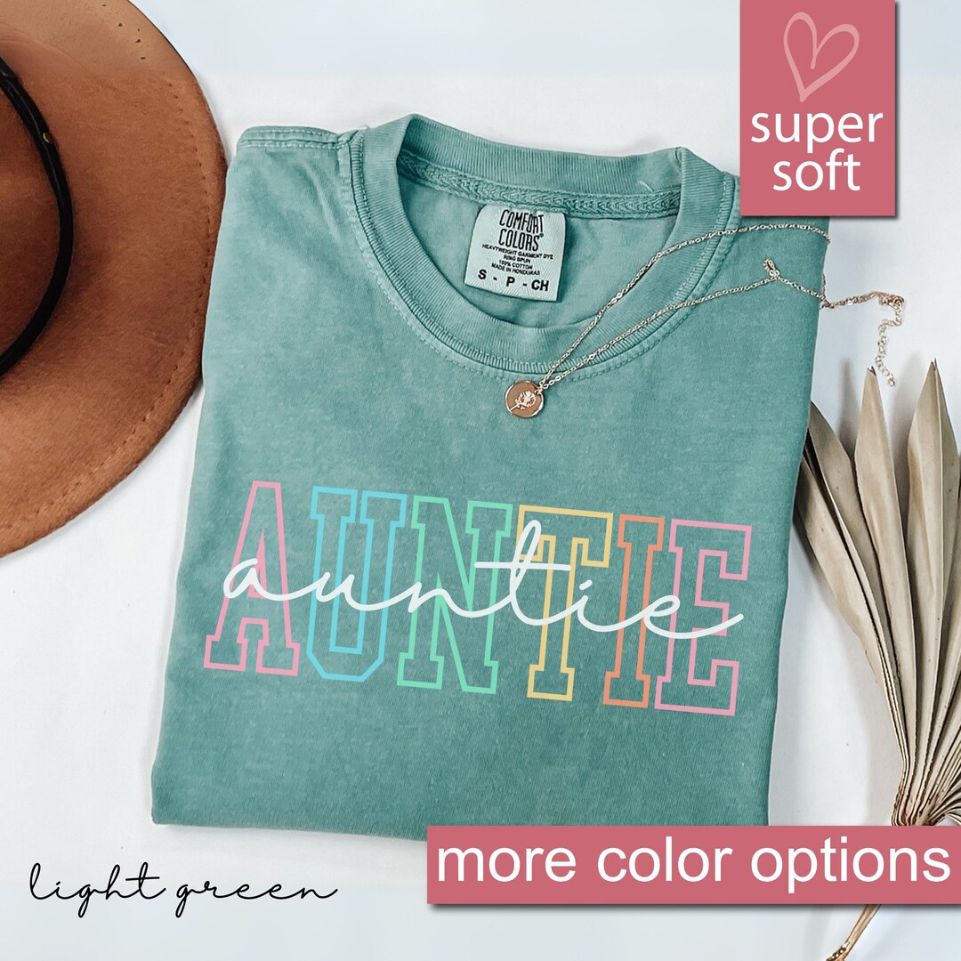 Comfort Colors® Auntie Shirt, Retro Auntie Shirt, Aunt Shirt, New Aunt ...