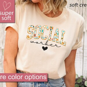 Floral Social Worker Shirt, Gift for Social Worker, School Counselor ...