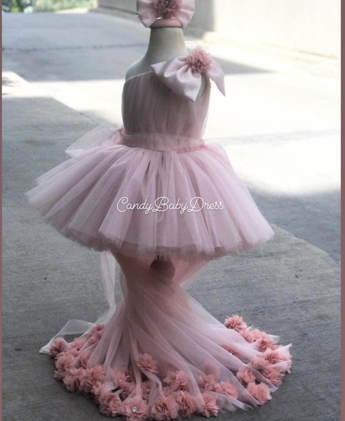 Pink Flower Girl Dress, Tulle Party Frock, Custom Couture - Etsy