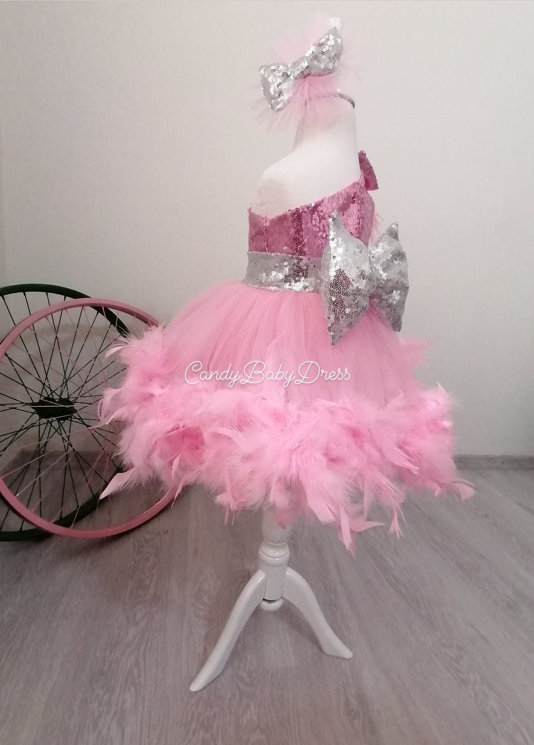Pink Sequin Tulle Dress, Girls Birthday Outfit, Party Costume - Etsy