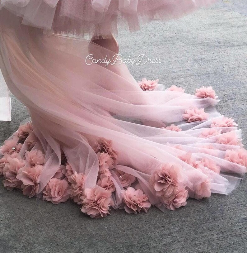 Pink Flower Girl Dress, Tulle Party Frock, Custom Couture - Etsy
