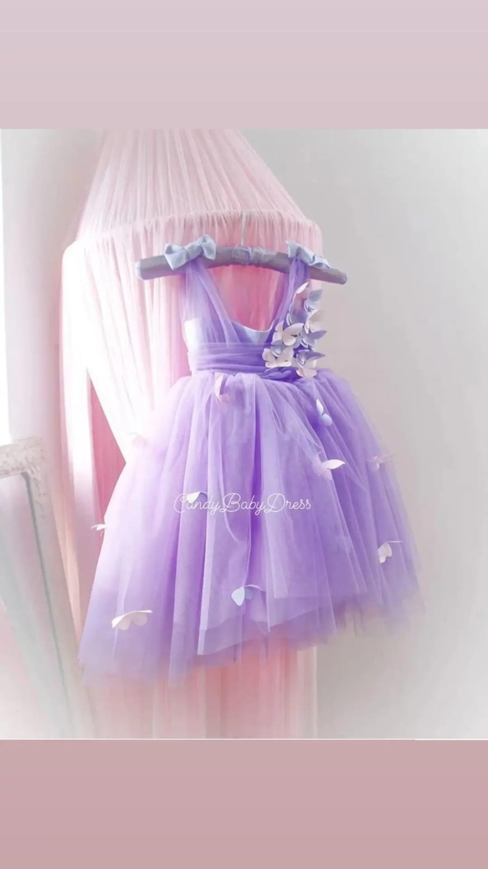 Lilac Tulle Flower Girl Dress, Butterfly Party Outfit - Etsy