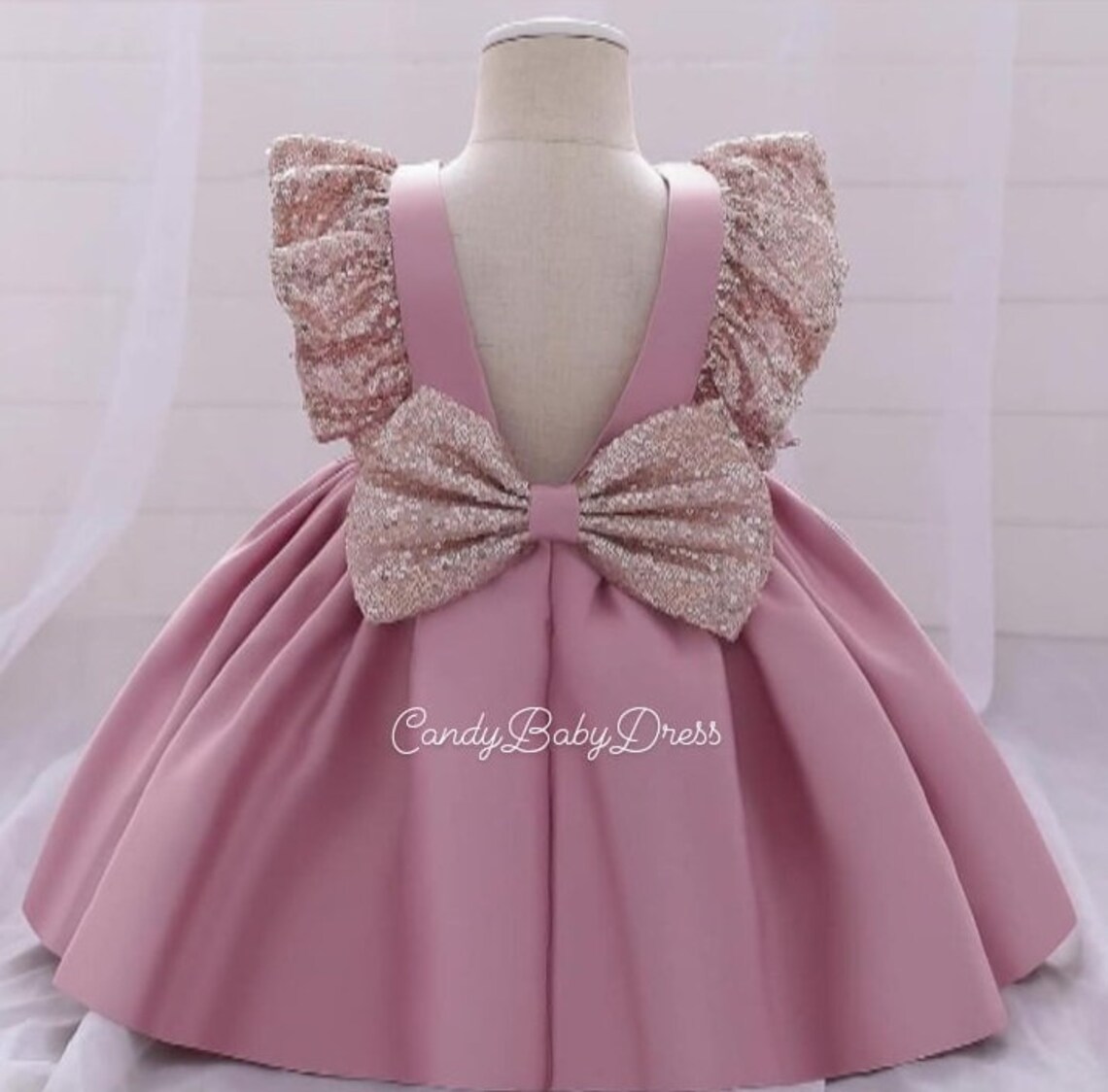 Luxury Sequin Tulle Baby Party Dress, Flower Birthday Outfit - Etsy
