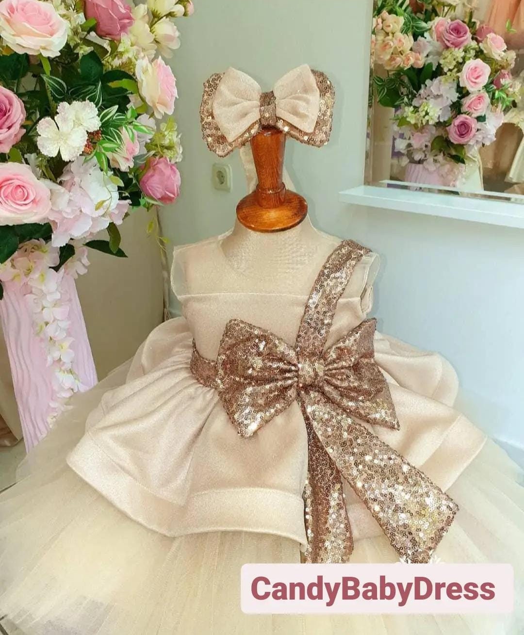 Powder Girl Dress Birthday Girl Tutu Gown Perfect Princess Dress Ruffle ...