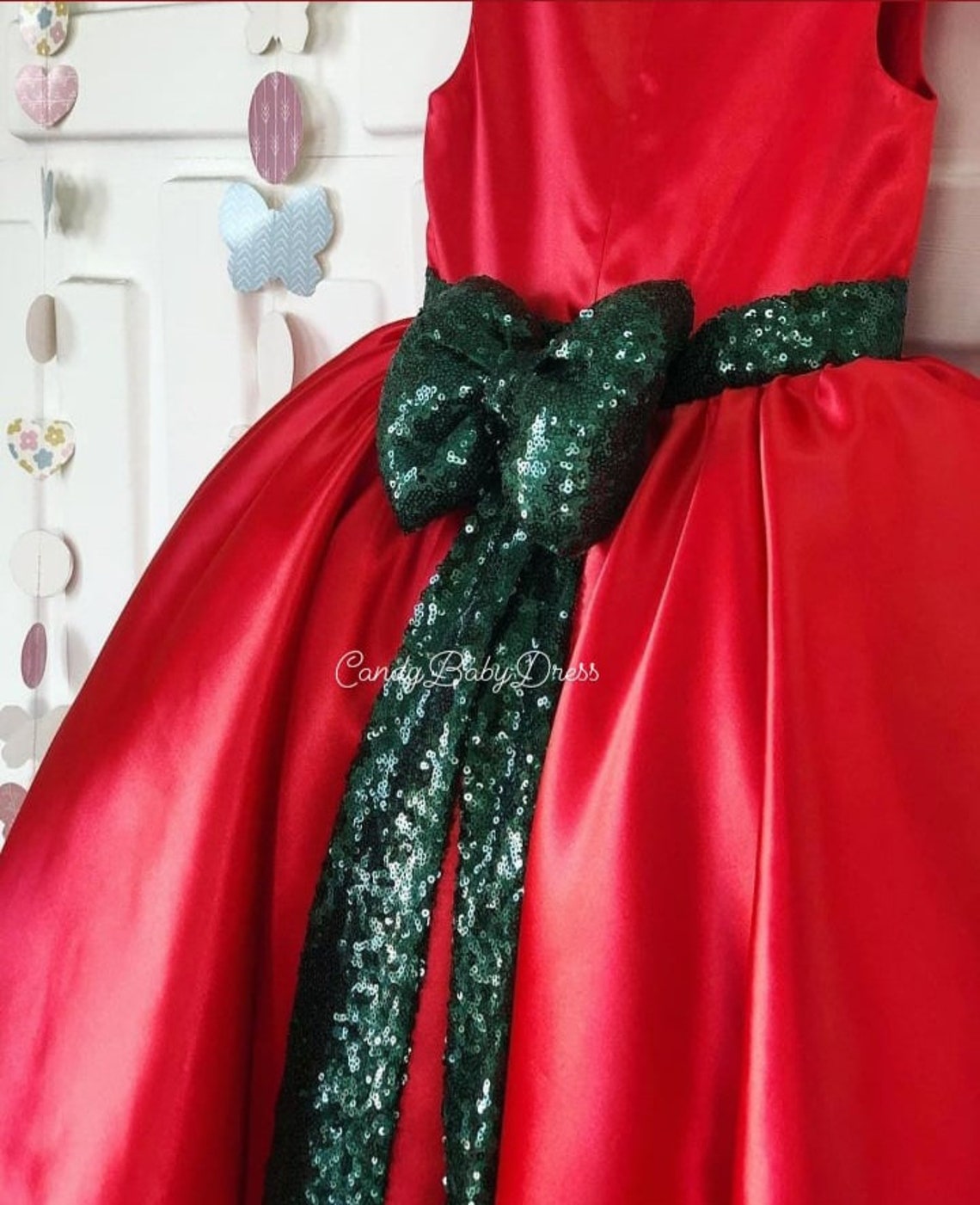 Red Long Tail Girl Dress, Sequin Birthday Costume - Etsy