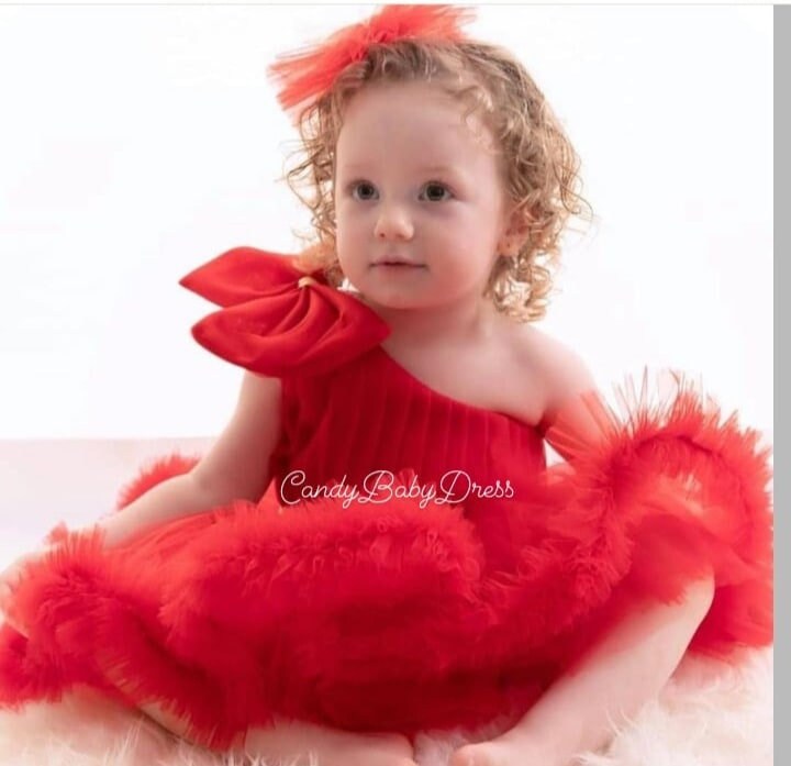 Girls Red Party Dress Baby Red Birthday Tulle Dress 1st | Etsy