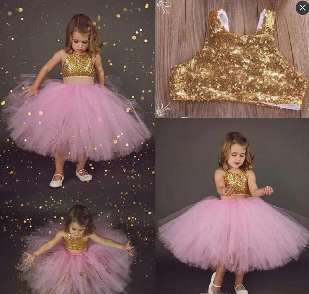 Pink Birthday Dress Set, Includes Hair Crown, Luxury Colourful Costume ...