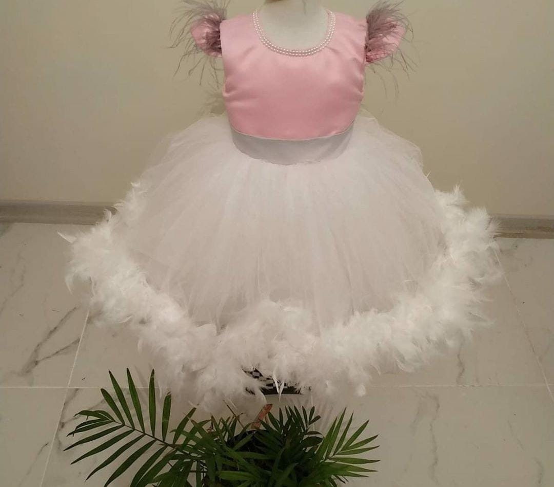 White Costume Luxury Girls Fur Dress Birthday Outfit Baby | Etsy