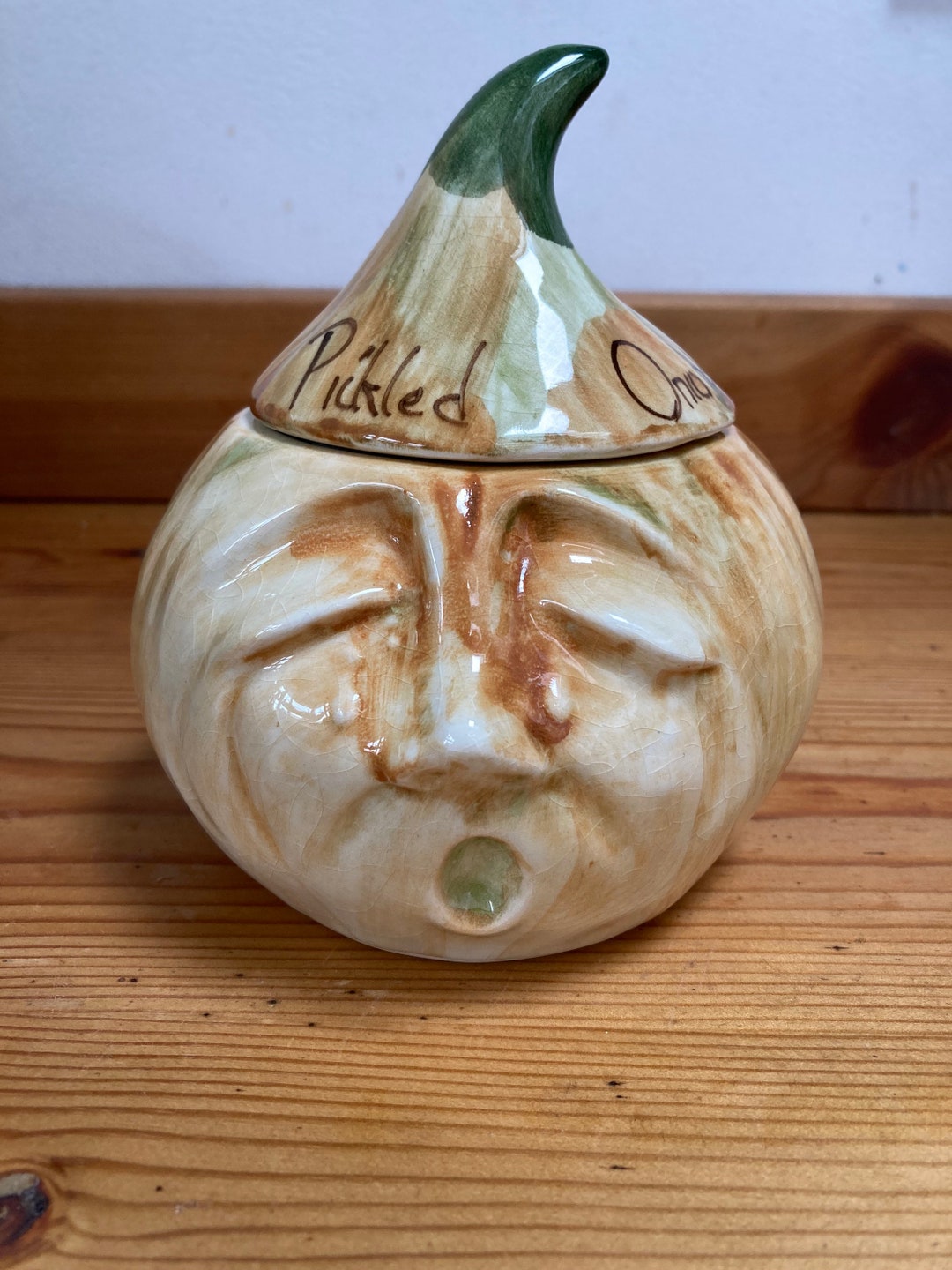 Vintage Pickled Onion Crying Sad Face Pot Toni Raymond - Etsy