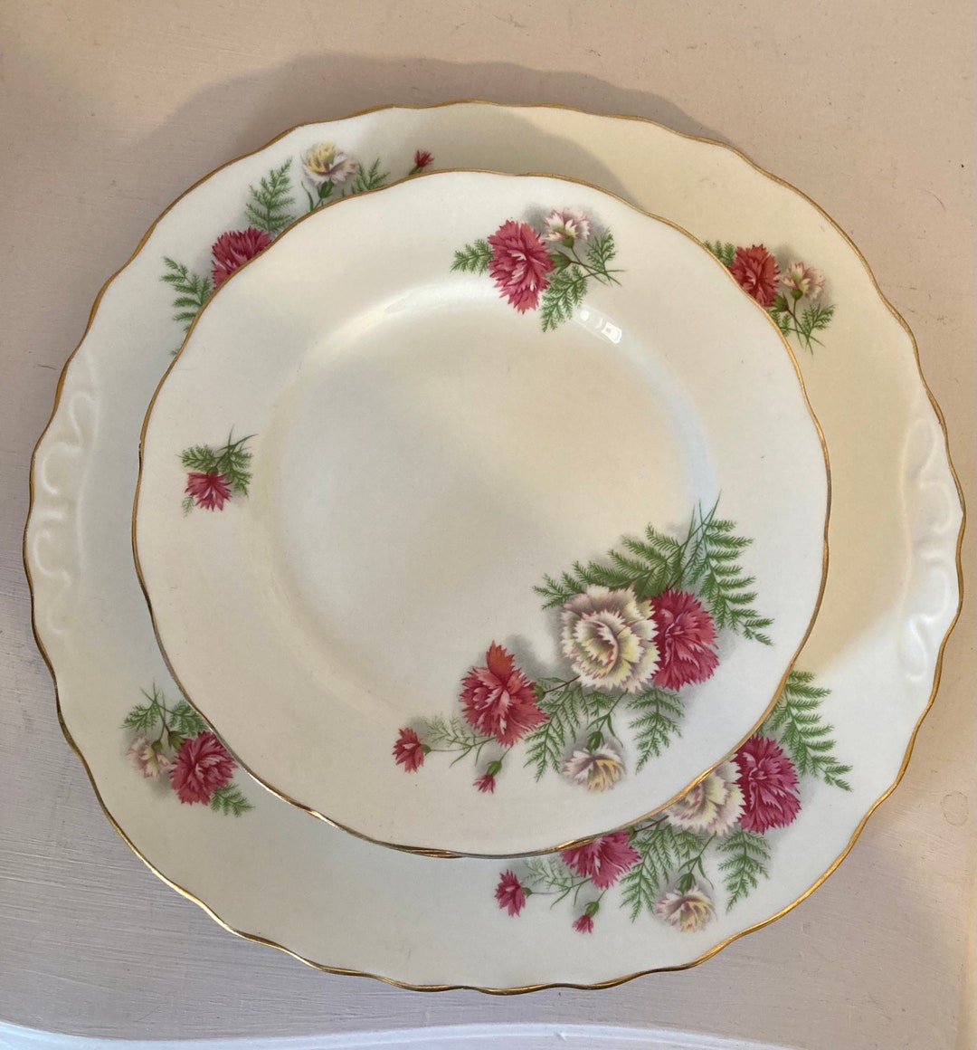 Cake Serving Plate and 6 Side Plates Crown Royal Bone China - Etsy France