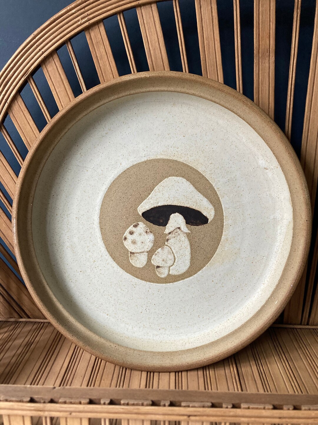 Mid Century Vintage Studio Pottery Mushroom Plate - Etsy