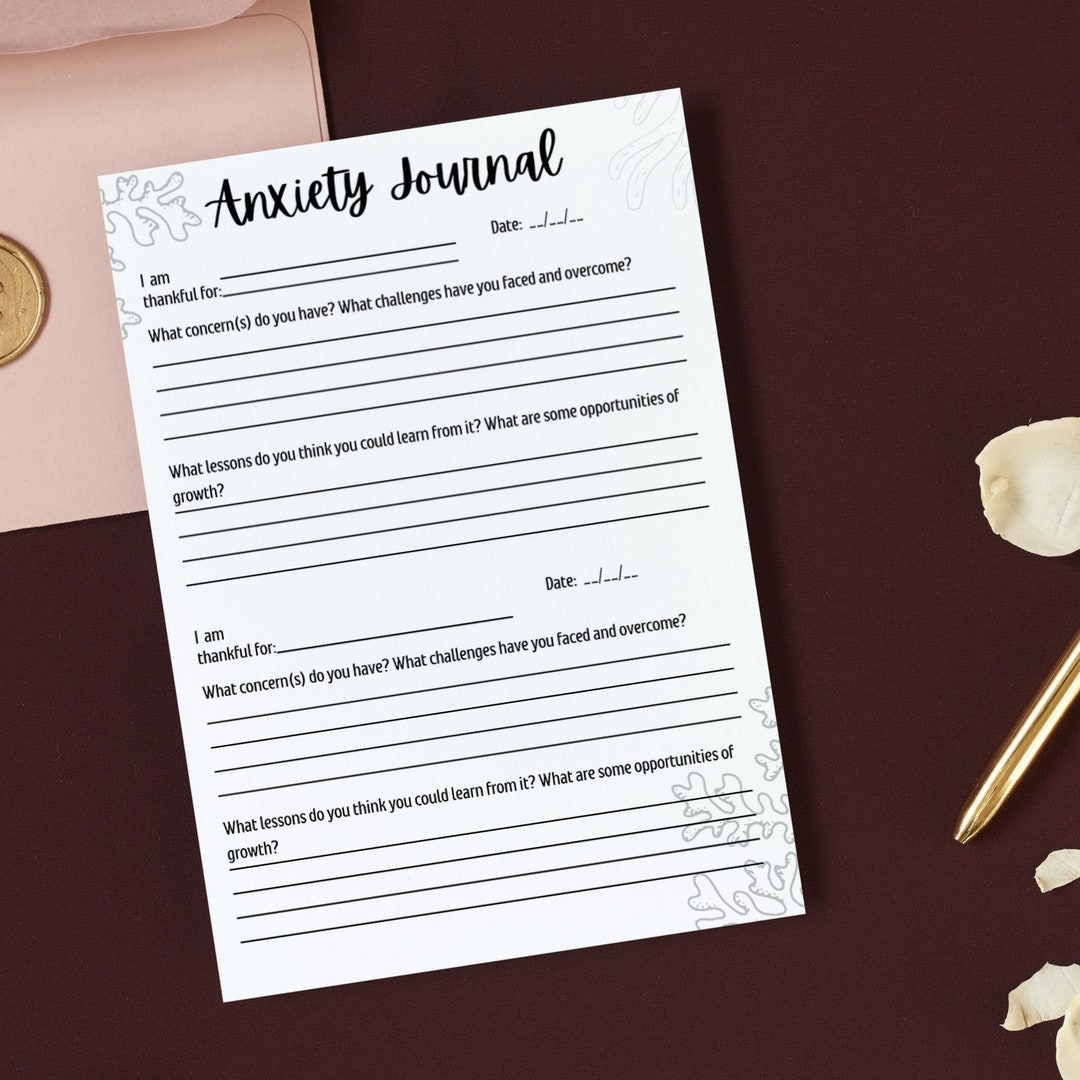 Anxiety Journal With Prompts Printable, PTSD Journal for Men and Women ...