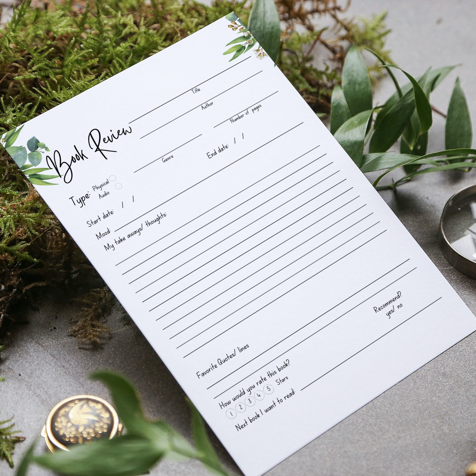 Book Review Template, Book Tracker and Review Printable, Reading ...