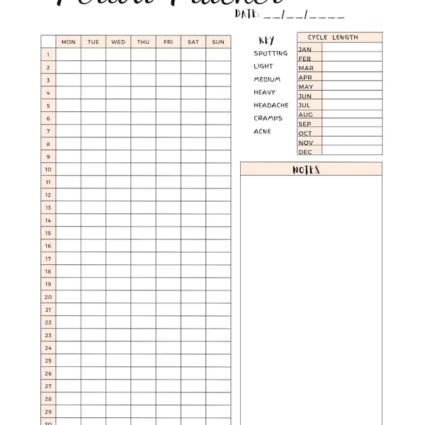 First Period Printable - Etsy