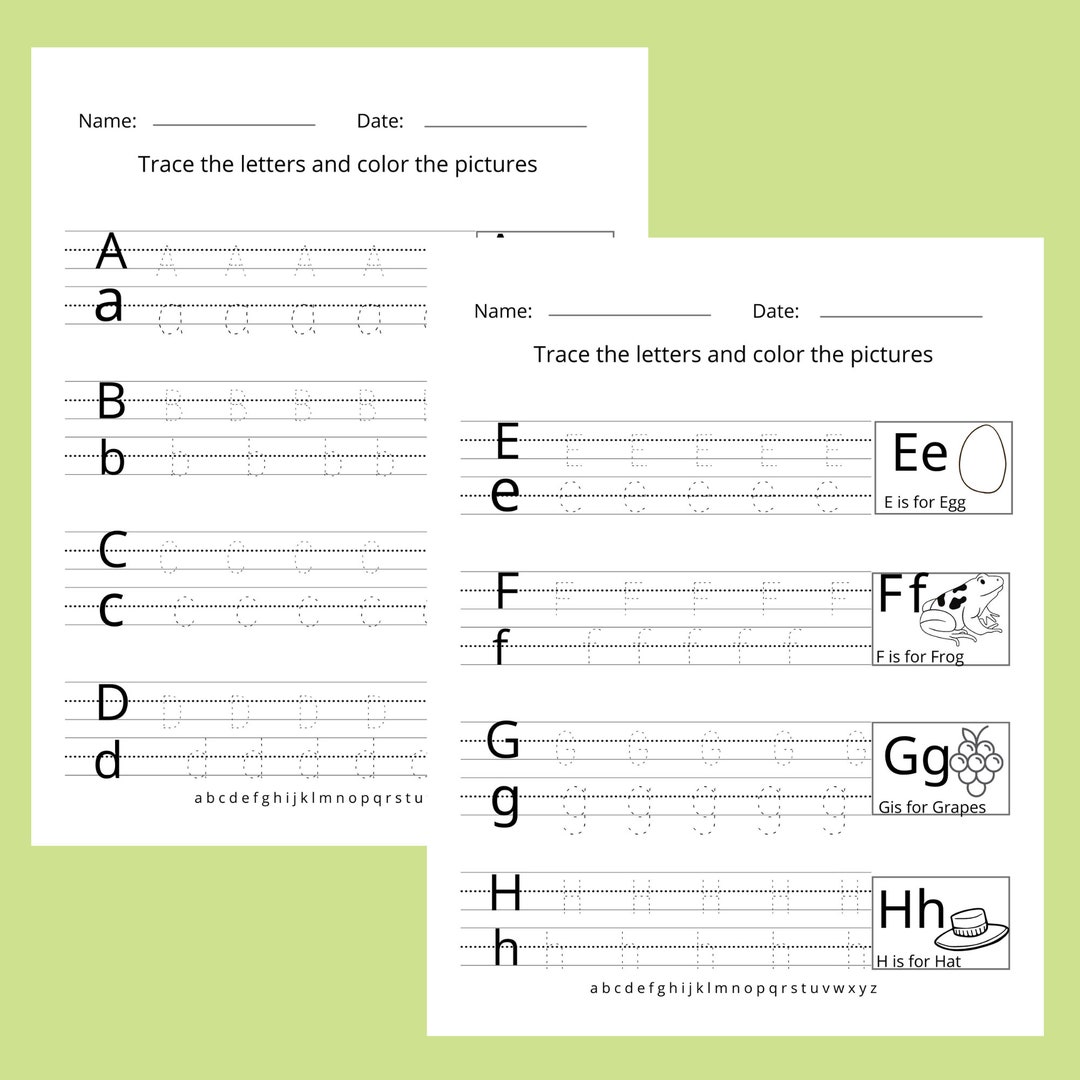 Tracing Alphabet Worksheet, Letter Tracing, Trace and Color ...