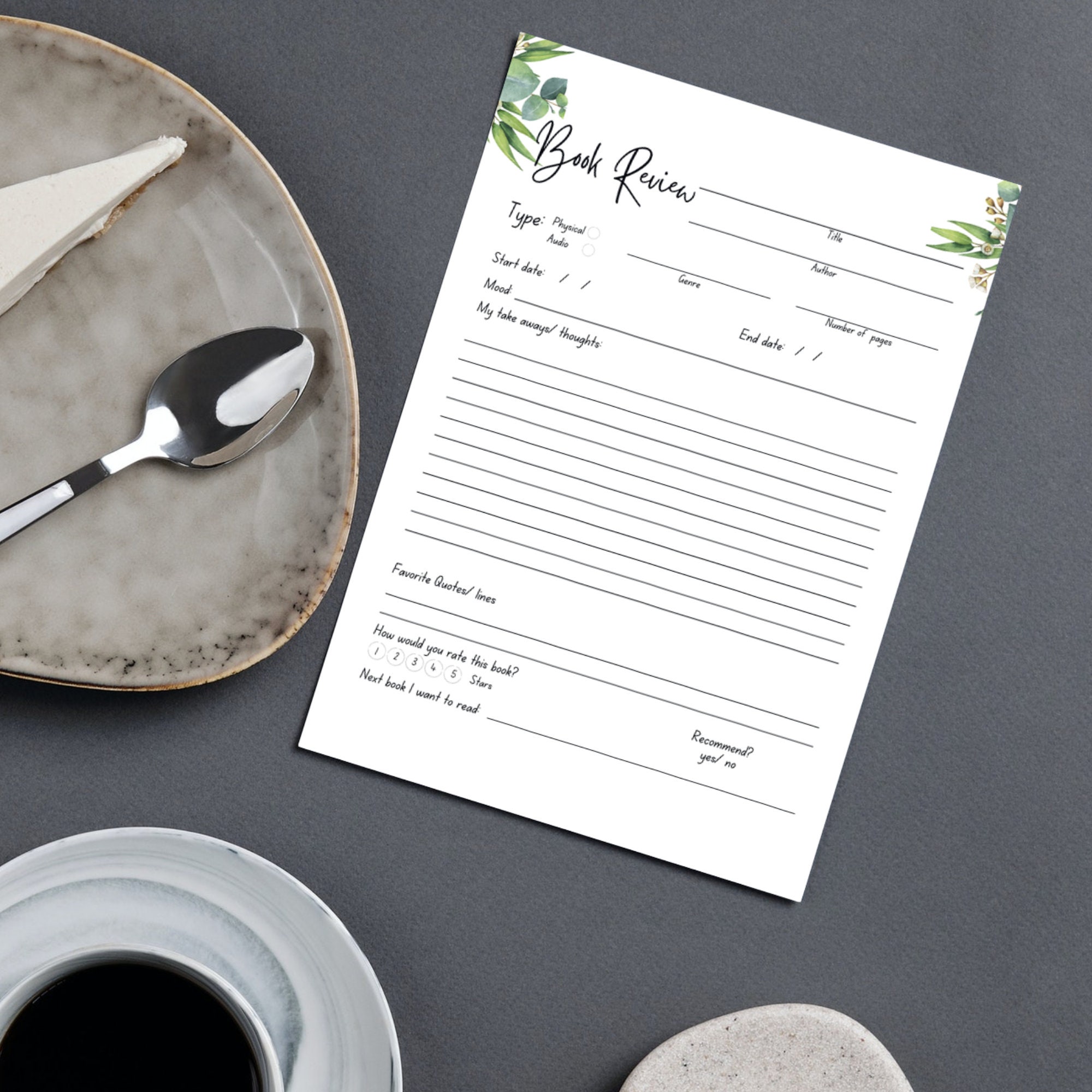 Book Review Template, Book Tracker and Review Printable, Reading ...