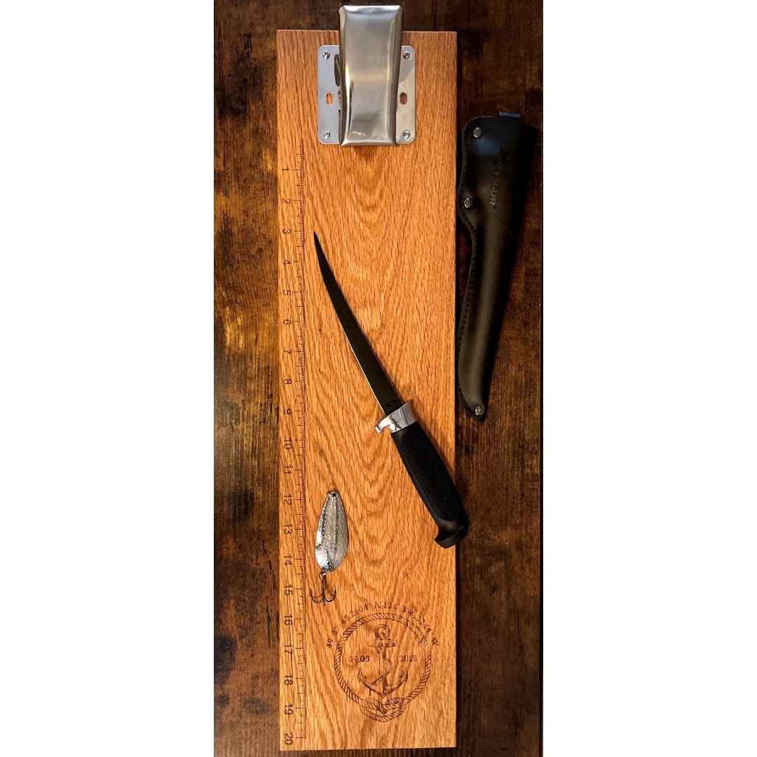 Personalized Fish Filleting Board With Clamp Fishing Gift Red Oak ...