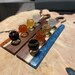 Walnut and Epoxy Beer Flight Board / Drink Tasting / Serving Board - Etsy