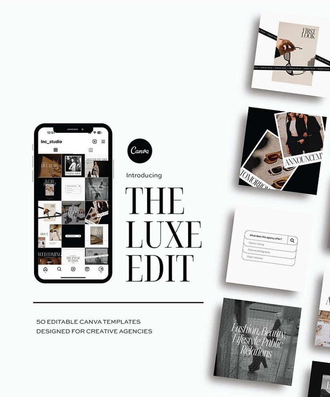 The Luxe Edit Instagram Post Templates - Etsy